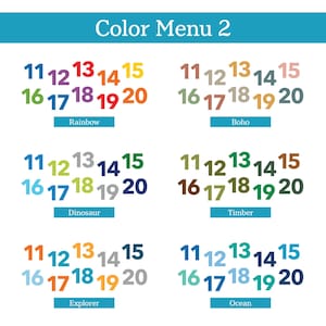 Number Set | Numbers 11-20 Wall Decals | Children Wall Art | Classroom ...