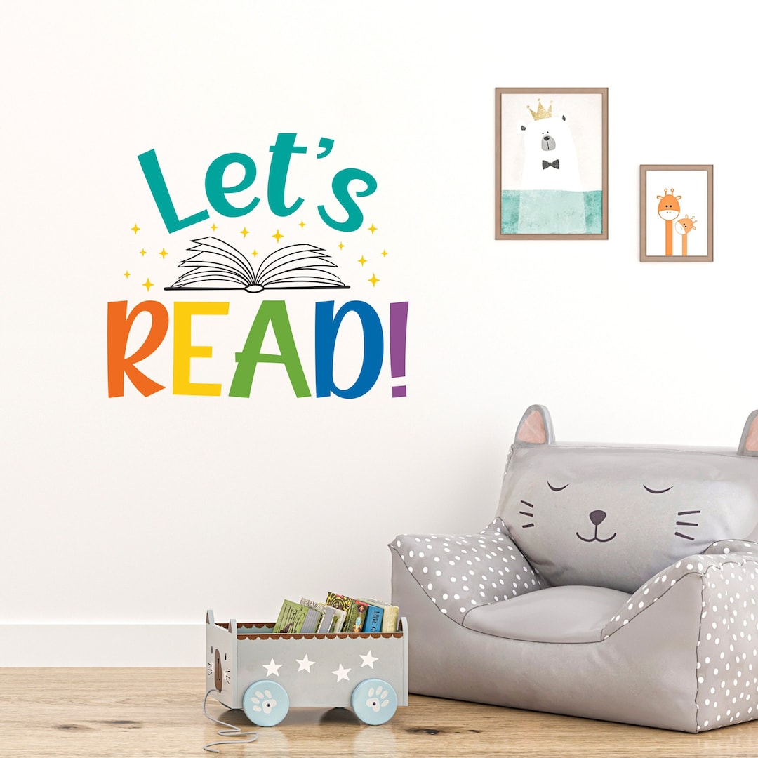 Let's Read Wall Decal: Kids Library Vinyl Sticker - Etsy