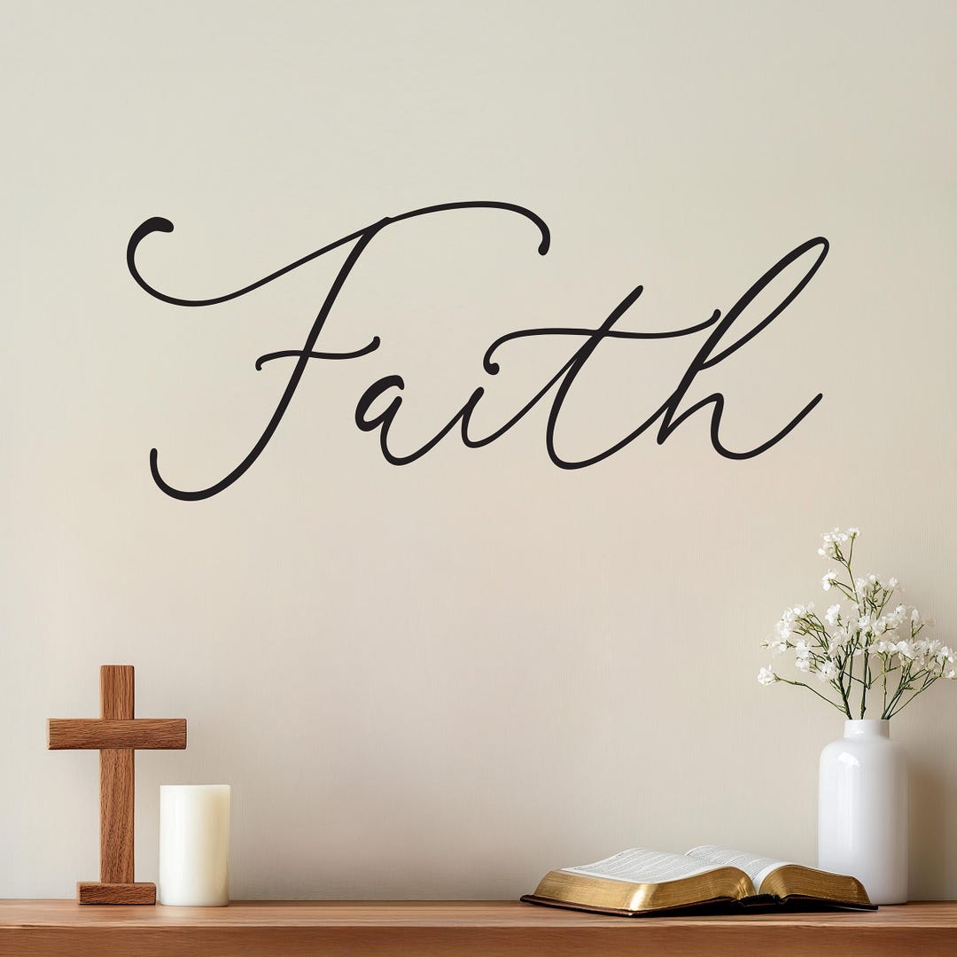 Faith Wall Decal | Handwritten Script | Christian Decor - Etsy