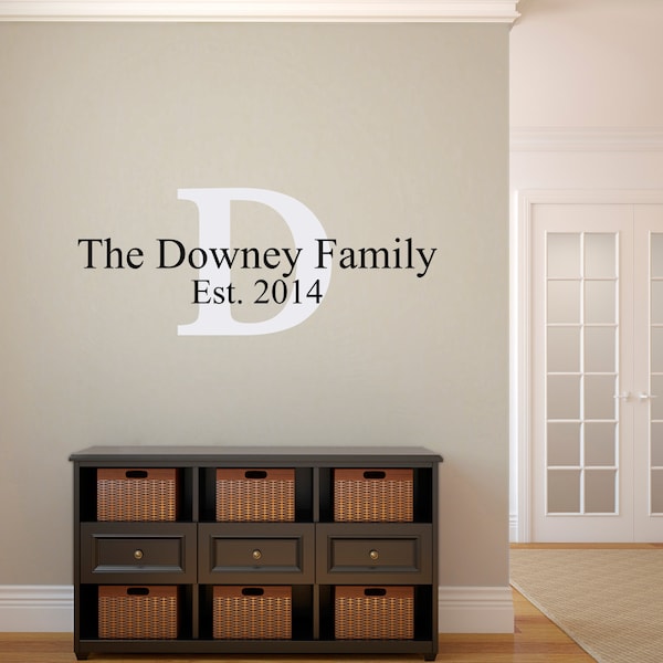 Last Name Decal - Etsy