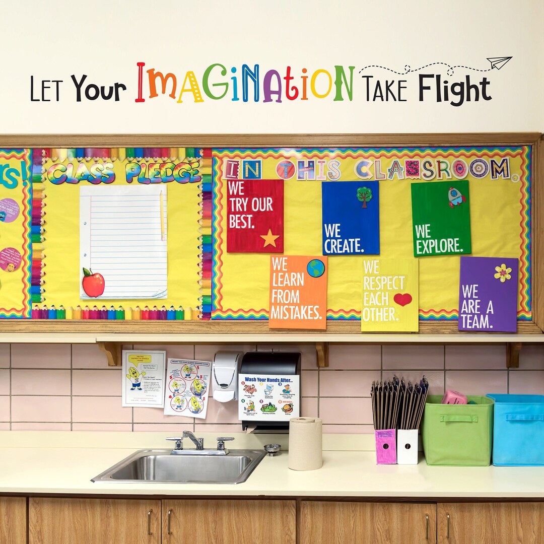 Let Your Imagination Take Flight Wall Decal | Classroom Wall Art ...
