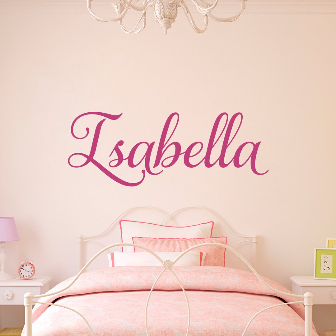Girl Name Decal | Personalized Name Script Font | Girl Bedroom Decor - Etsy