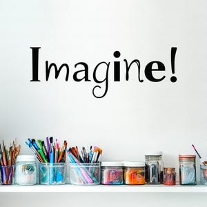 Imagine Wall Decal | Craft Room Vinyl | Art Studio Decor - Etsy