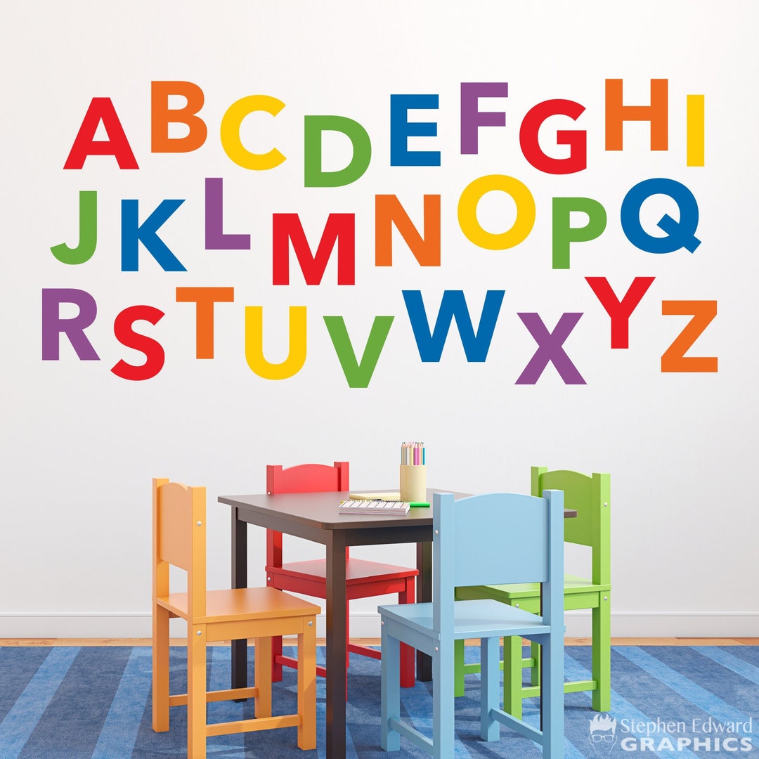 Uppercase Alphabet Decal Set | Children Wall Decal | Teacher Decor - Etsy