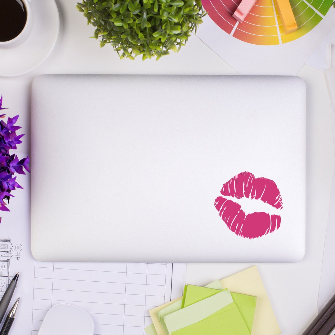 Kiss Laptop Decal | Lips Sticker | Girly Laptop Sticker - Etsy
