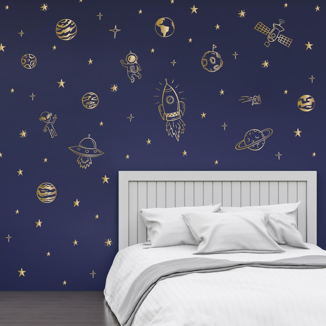 Outer Space Decals | Rocket Decor | Planets, Alien, UFO, Stars - Etsy