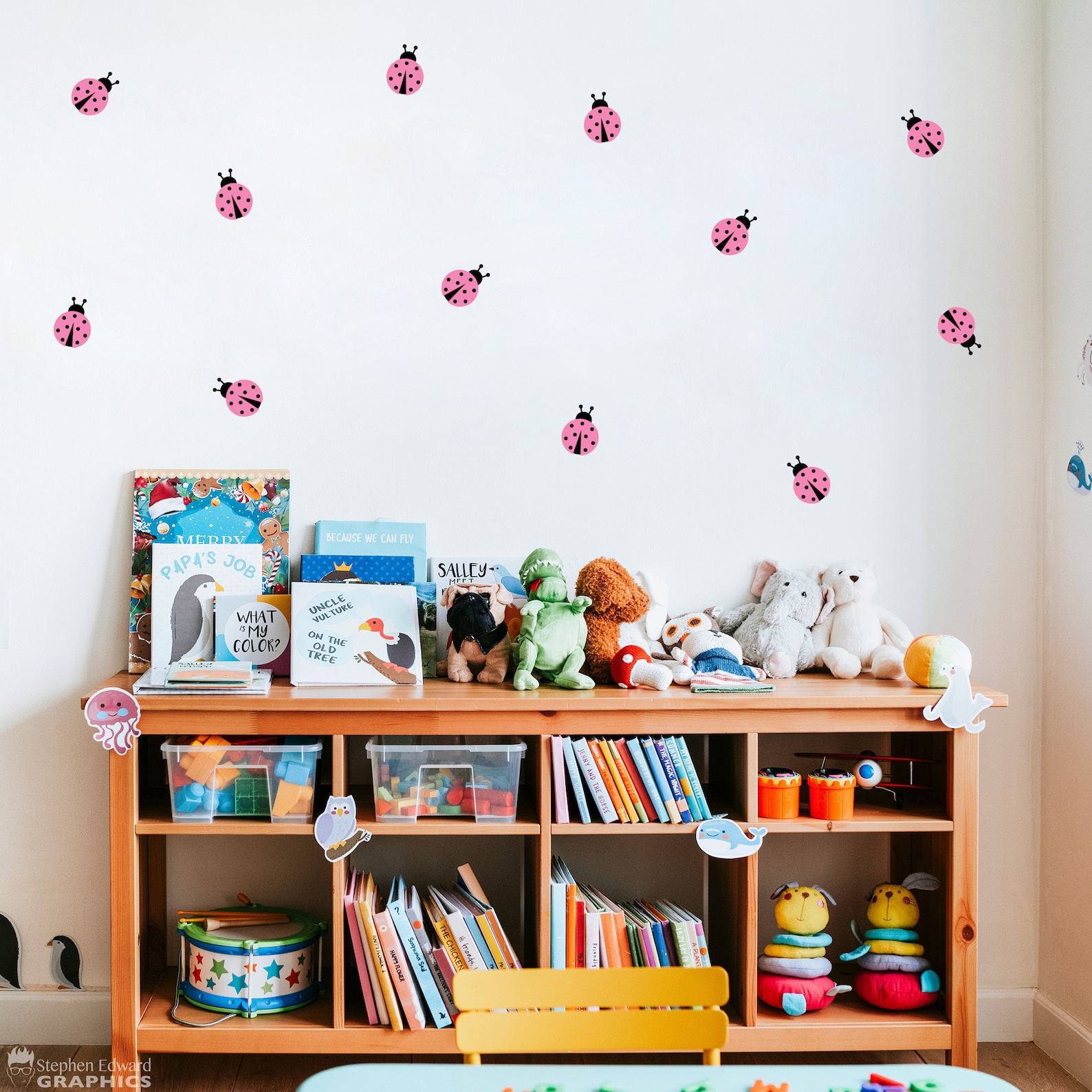 Ladybug Decals | Set of 12 Ladybugs | Ladybirds Wall Sticker | More ...