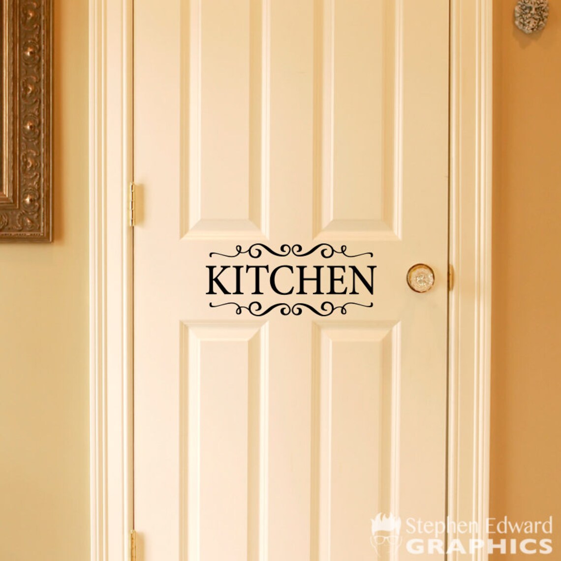 Kitchen Decal Kitchen With Scrolls Wall Vinyl Door Sticker - Etsy