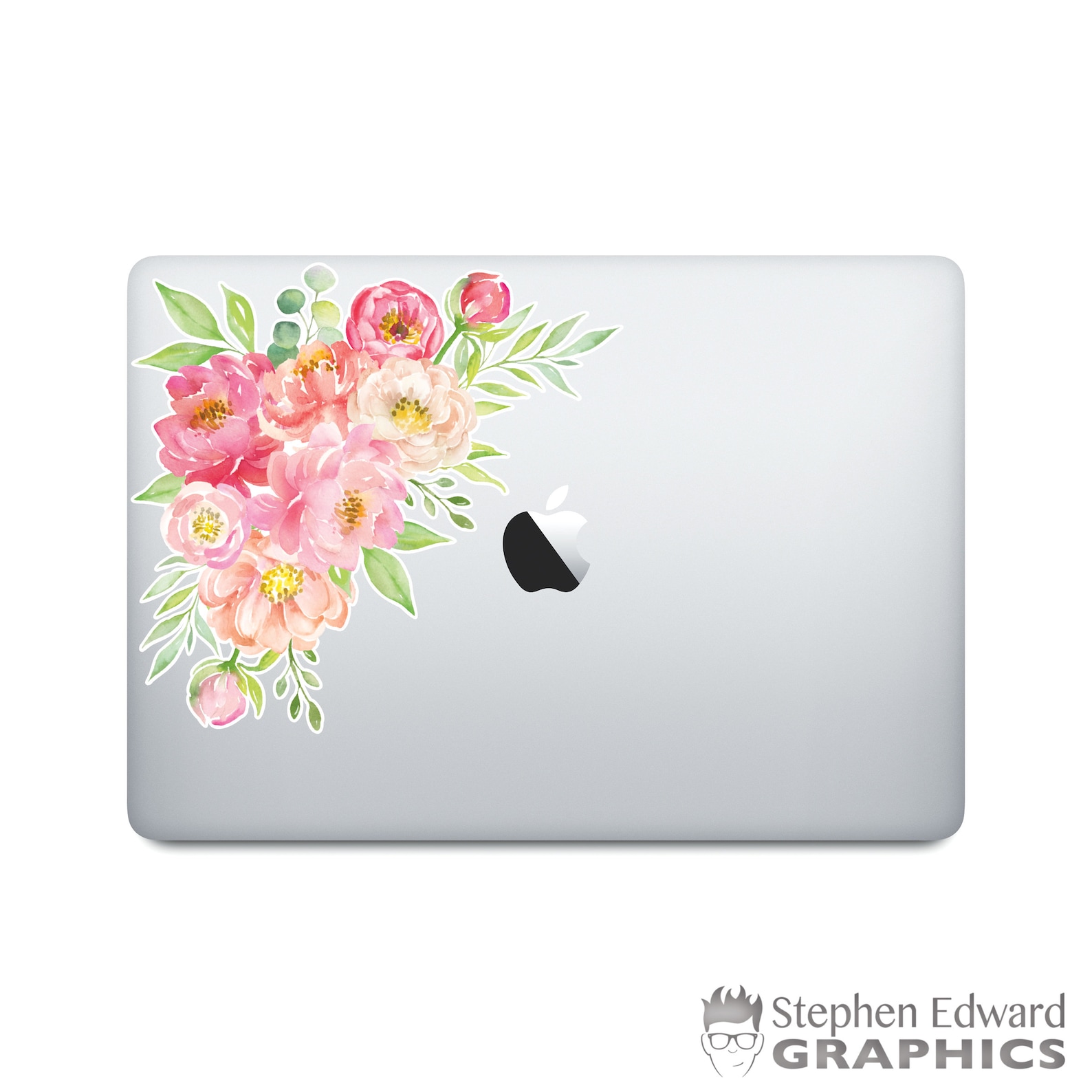 Watercolor Flower Bouquet Laptop Decal Watercolor Sticker - Etsy