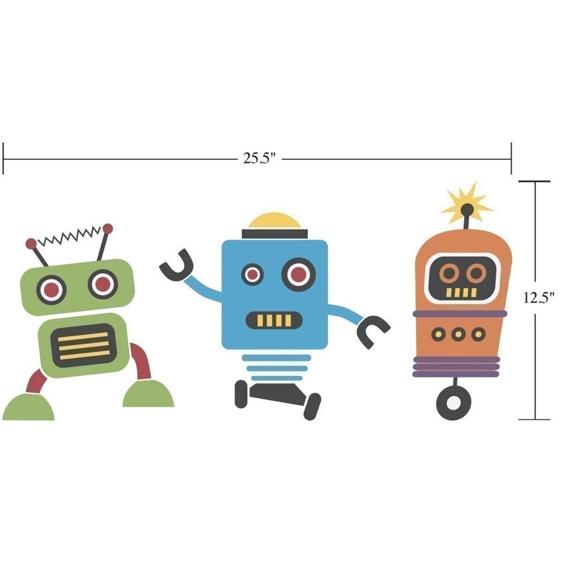Cute Robots Decal Group Vinyl Wall Art Children Wall - Etsy