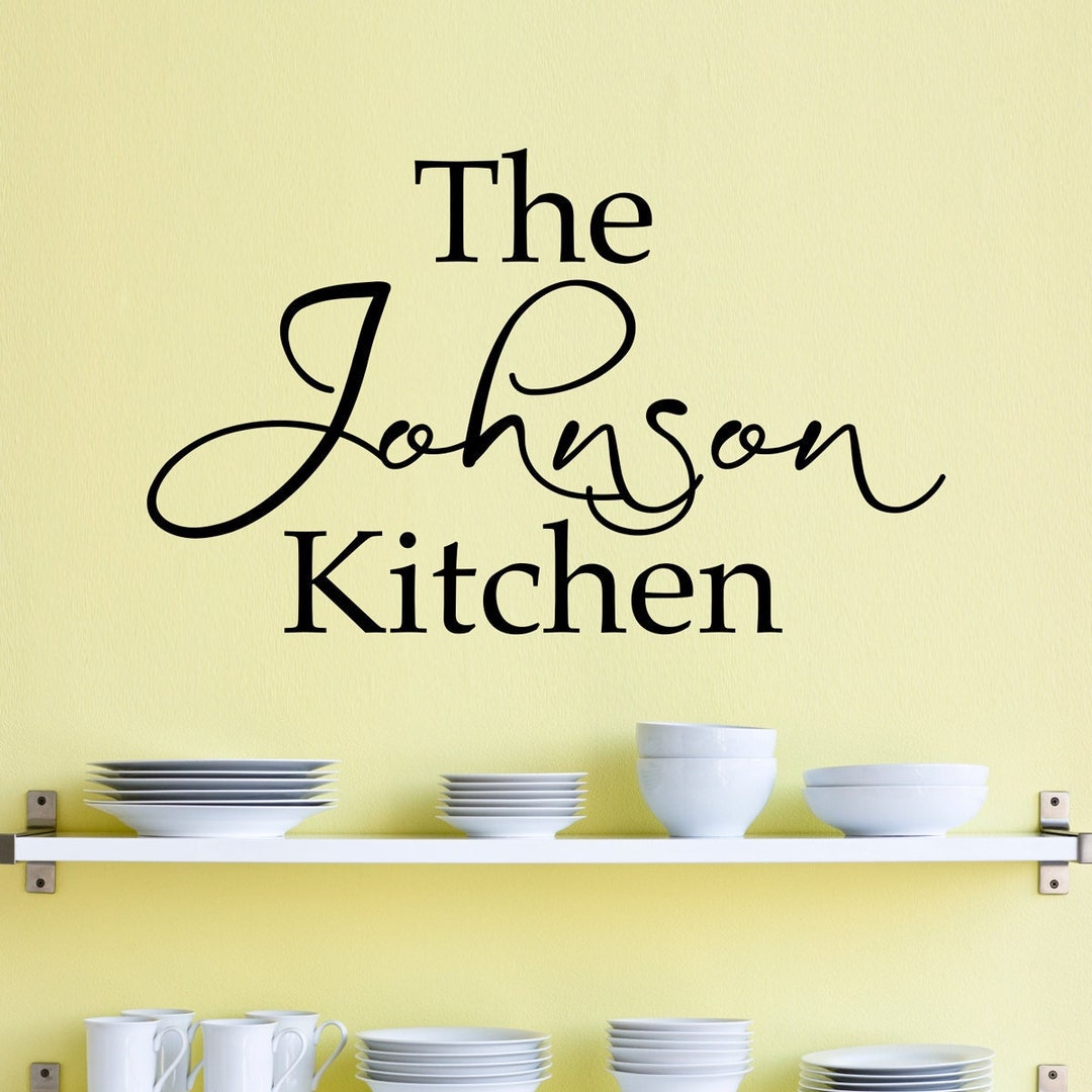 Personalized Kitchen Name Wall Decal: Custom Family Name Art - Etsy