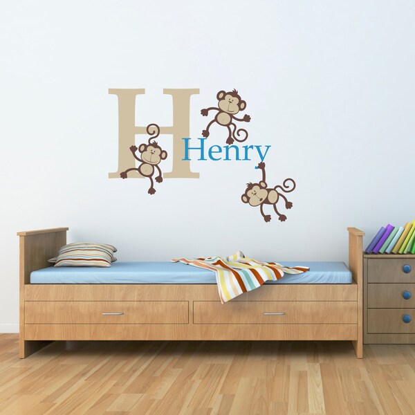Monkey Name Decal - Etsy