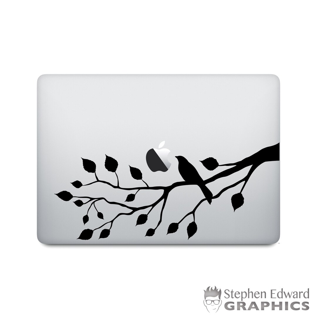 Bird on Branch MacBook Decal: Laptop Sticker - Etsy