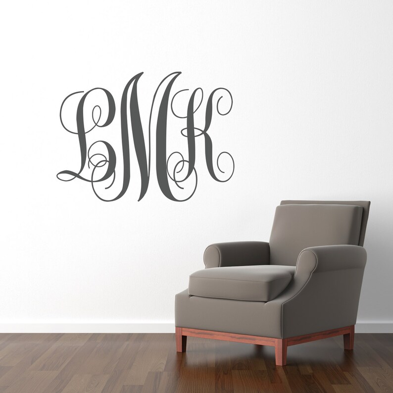 Monogram Wall Decal Personalized Initials Decal Monogram | Etsy