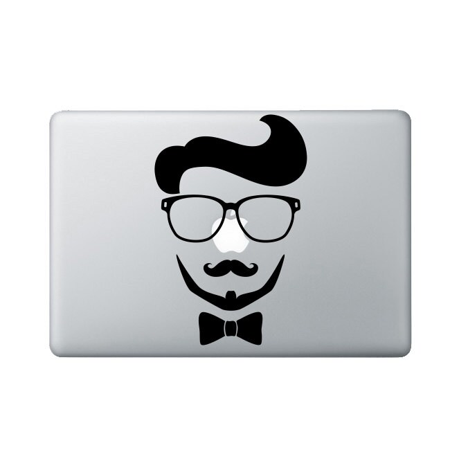 Hipster Laptop Decal Hipster Macbook decal Nerd Glasses | Etsy