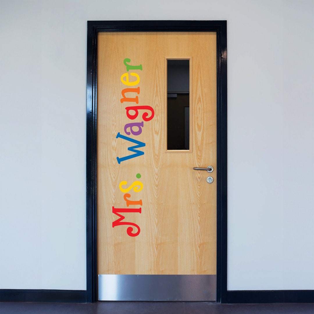 Teacher Name Door Decal | Classroom Decor - Etsy