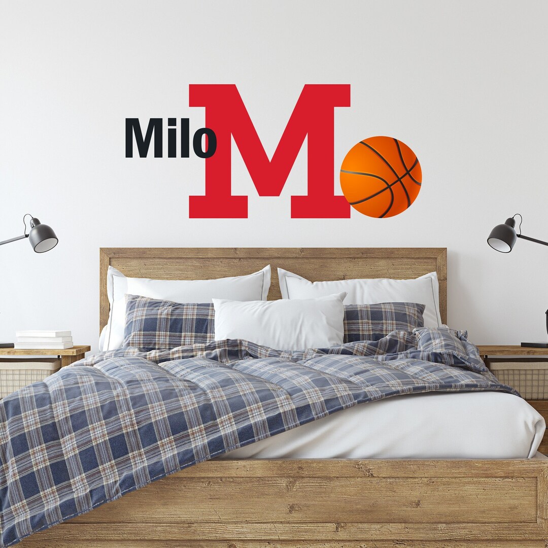 Basketball Decal Set | Personalized Decal | Name & Initial Vinyl for ...