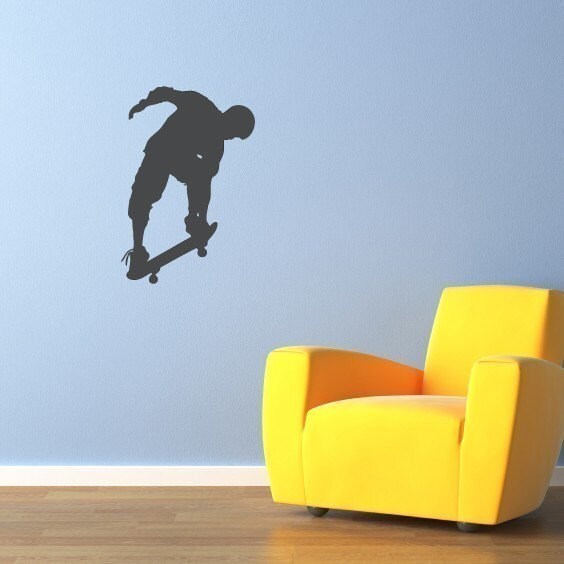 Skateboarder Decal Boy Wall Sticker Boy Bedroom Decal - Etsy