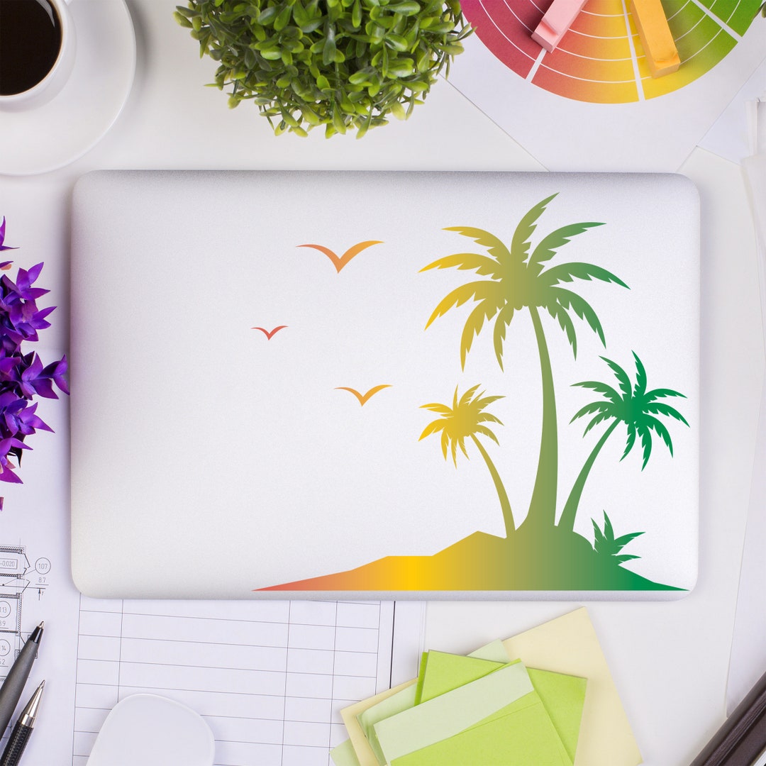 Palm Trees Laptop Decal | Sunset Sticker | Laptop Accessory - Etsy