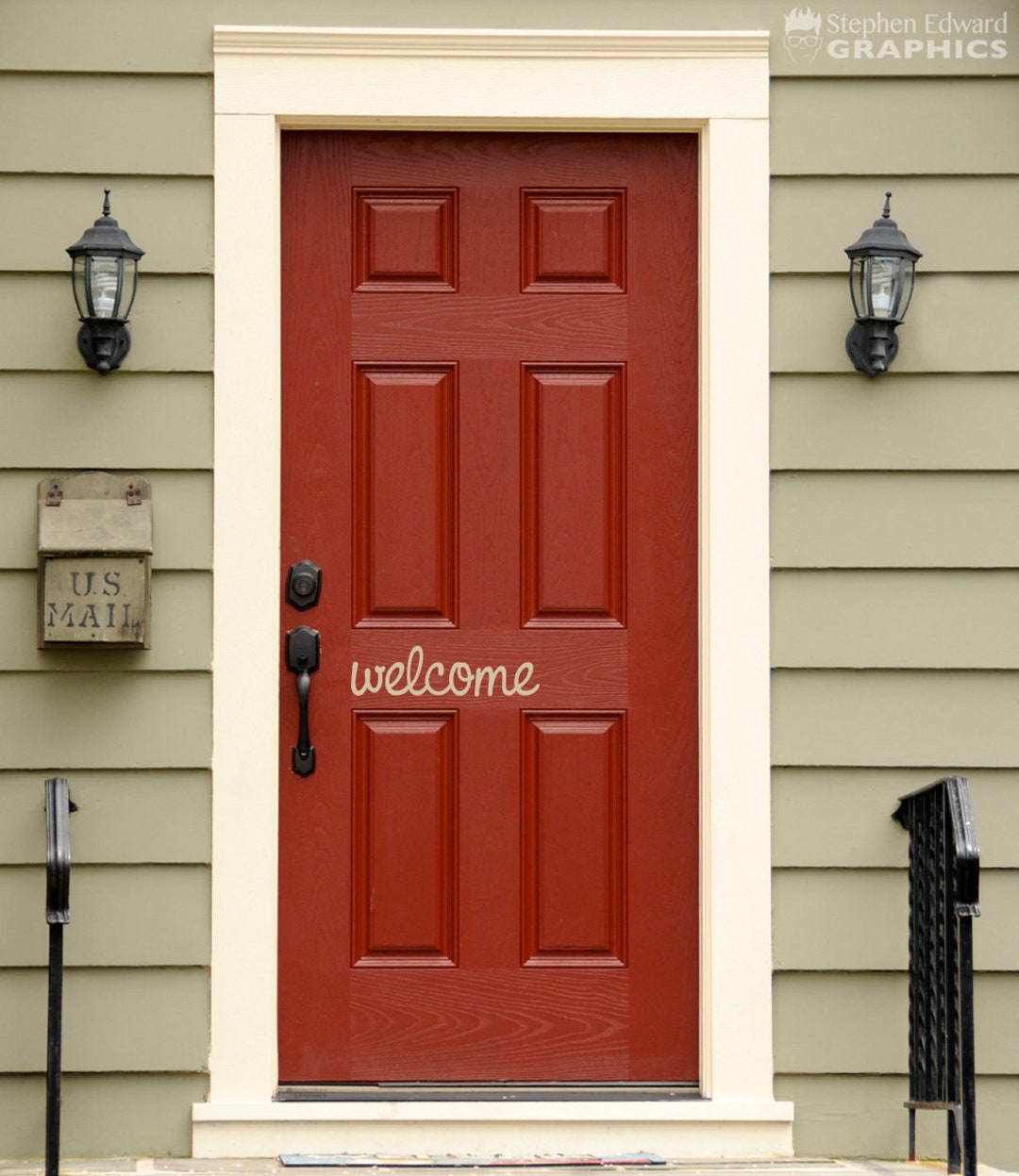 Welcome Door Sticker | Front Door Decal | Handwritten Style | Wall ...
