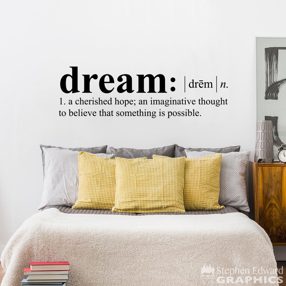 Dream Definition Decal | Dictionary Definition Vinyl | Dream Bedroom ...