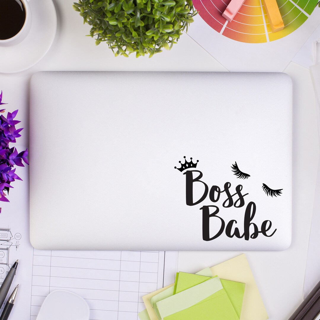 Boss Babe Laptop Decal | Girl Boss MacBook Sticker | Crown and ...