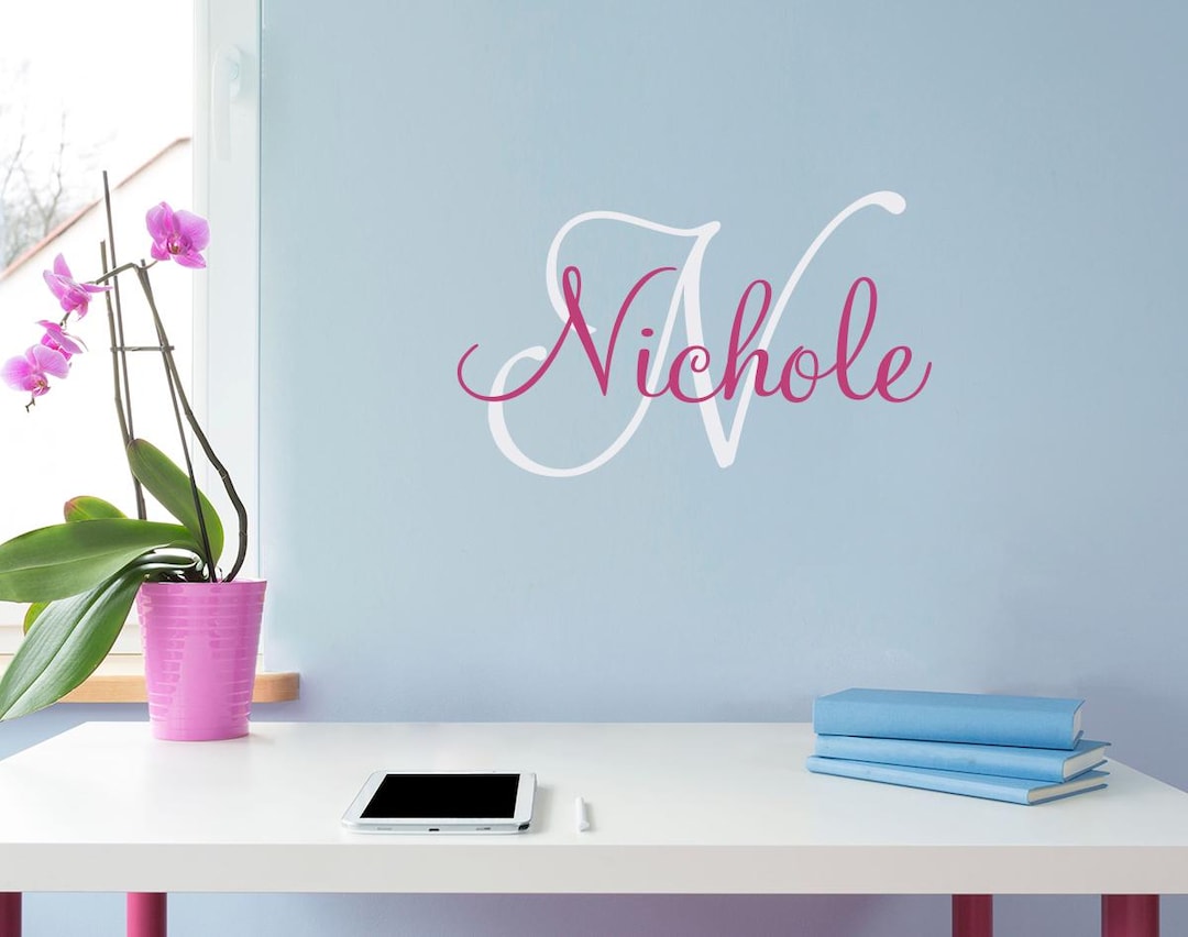 Custom Initial & Script Name Wall Decal: Girls Room Decor - Etsy