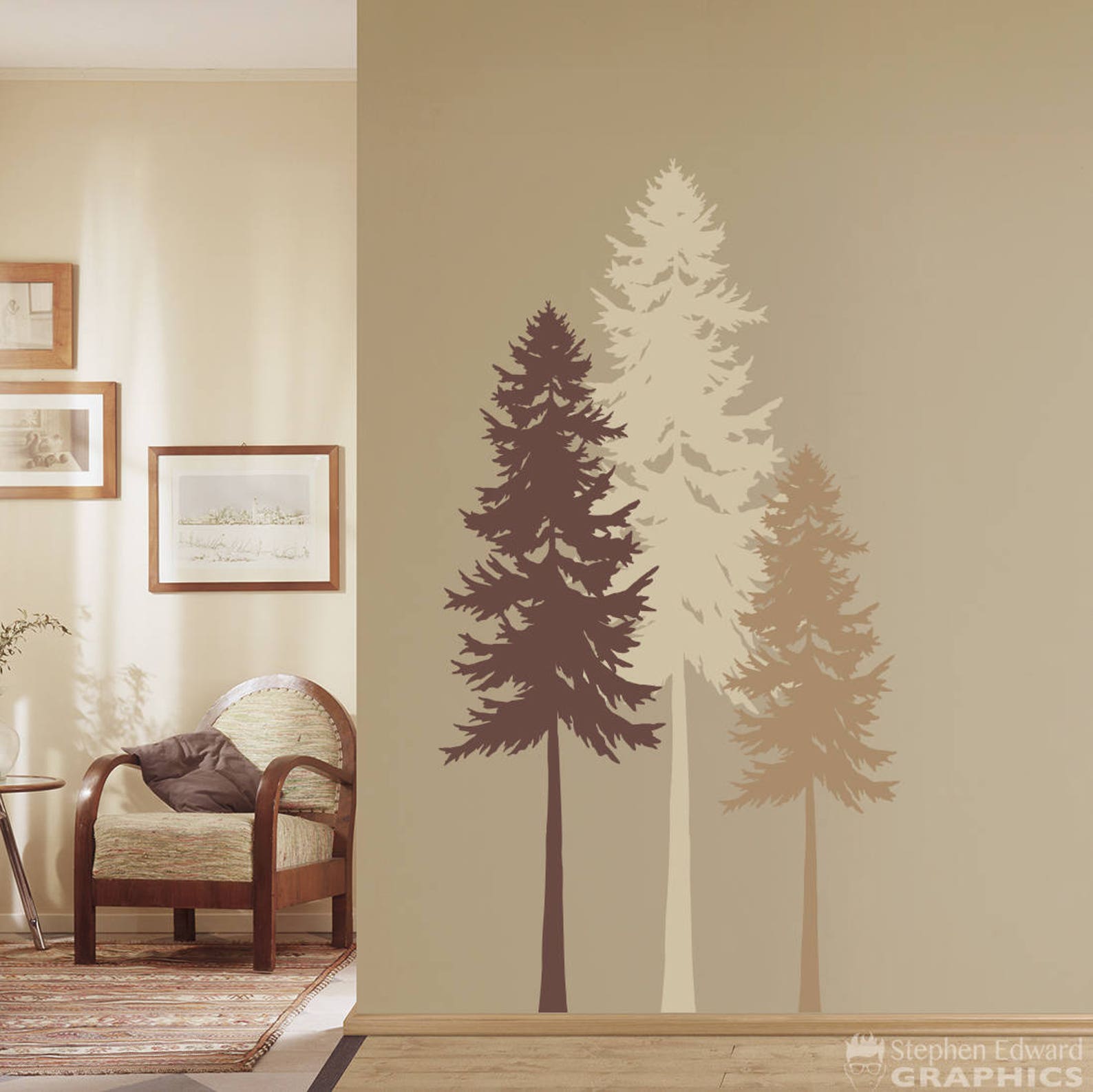 Fir Tree Wall Decal: Nature Inspired Wall Art - Etsy