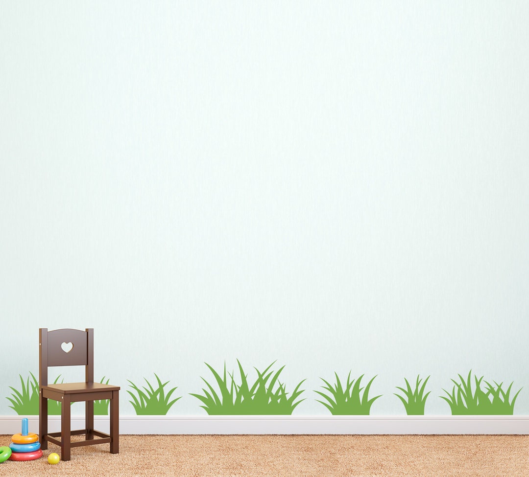 Grass Wall Decals | Set of 7 Grass Patches | Children Bedroom Decor - Etsy