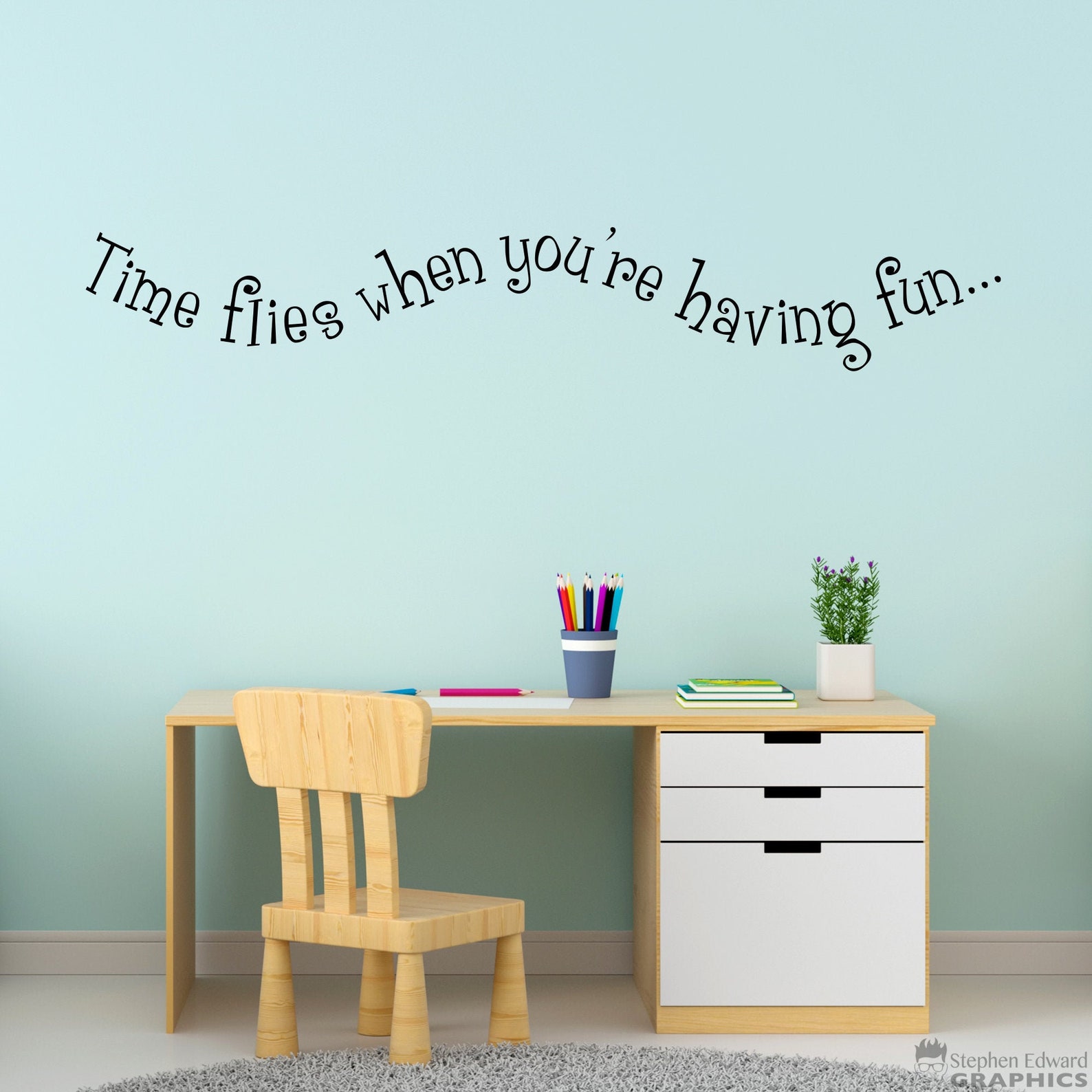 Time Flies When You're Having Fun Decal Playroom Decor - Etsy