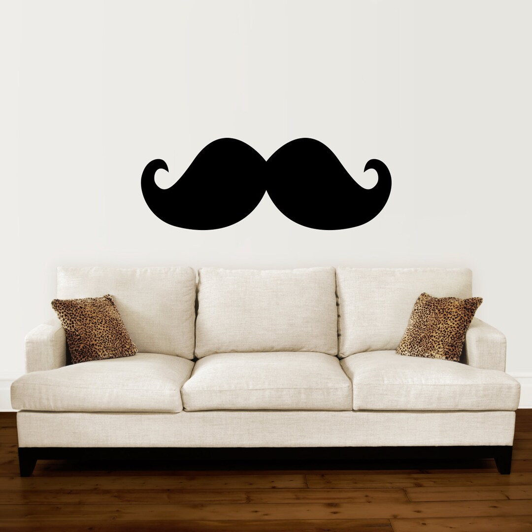 Mustache Decal | Living Room Wall Vinyl | Hipster Office Decor - Etsy