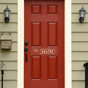 Address Decal Front Door Numbers Outdoor Script Decal 2 | Etsy