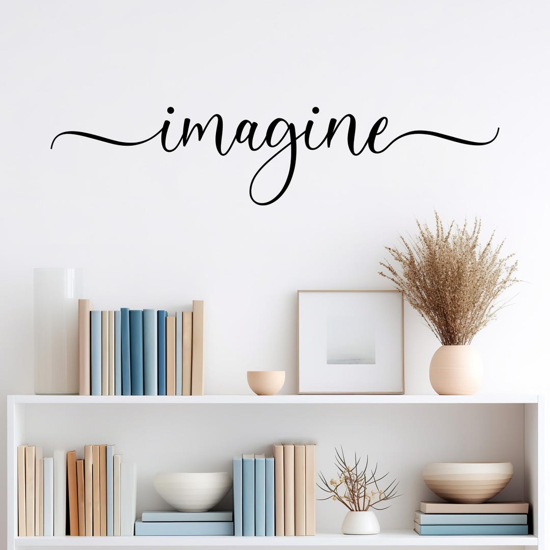 Imagine Decal | Inspirational Wall Decor for Craft Rooms or Reading ...