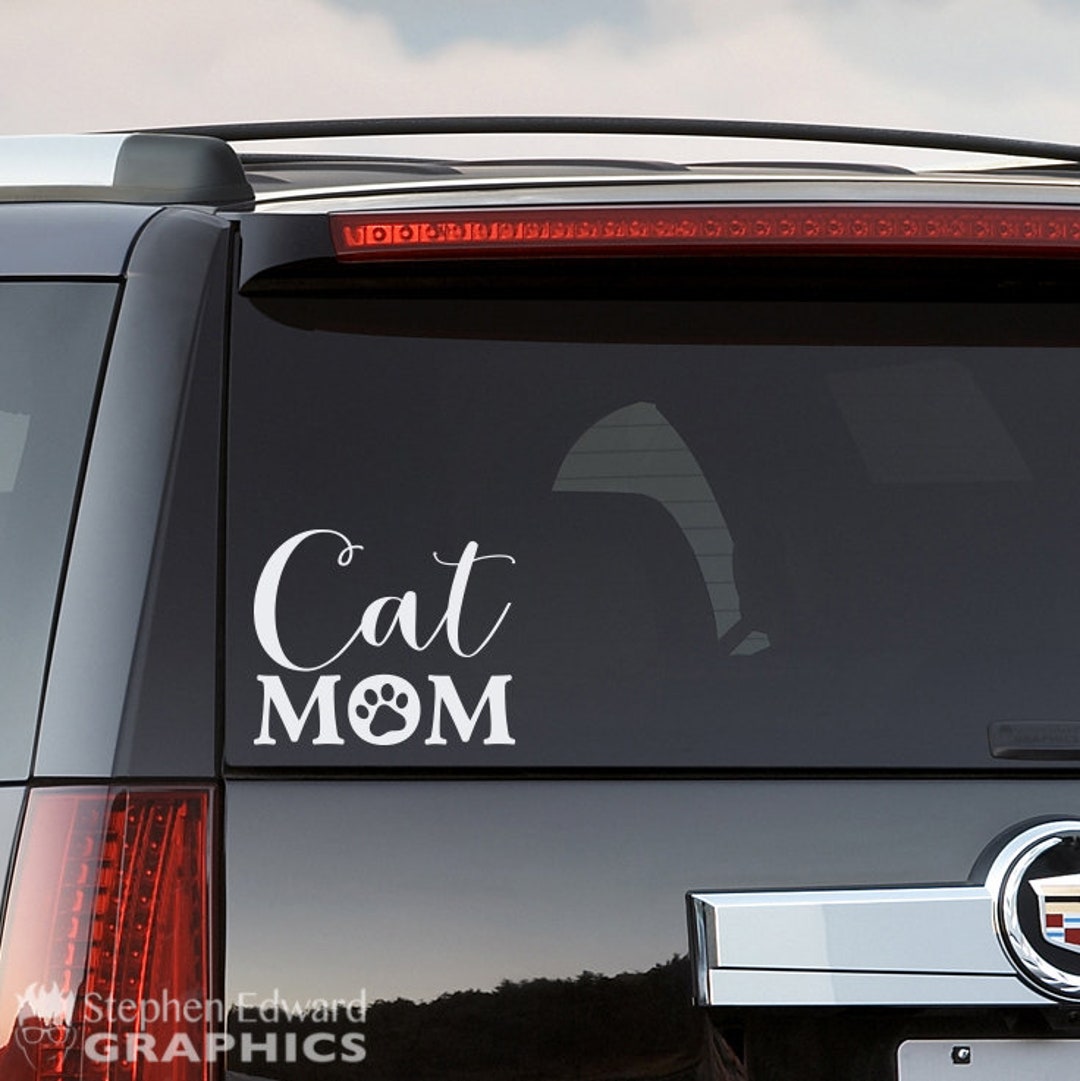 Cat Mom Car Decal Cat Truck Sticker Vehicle Decal - Etsy
