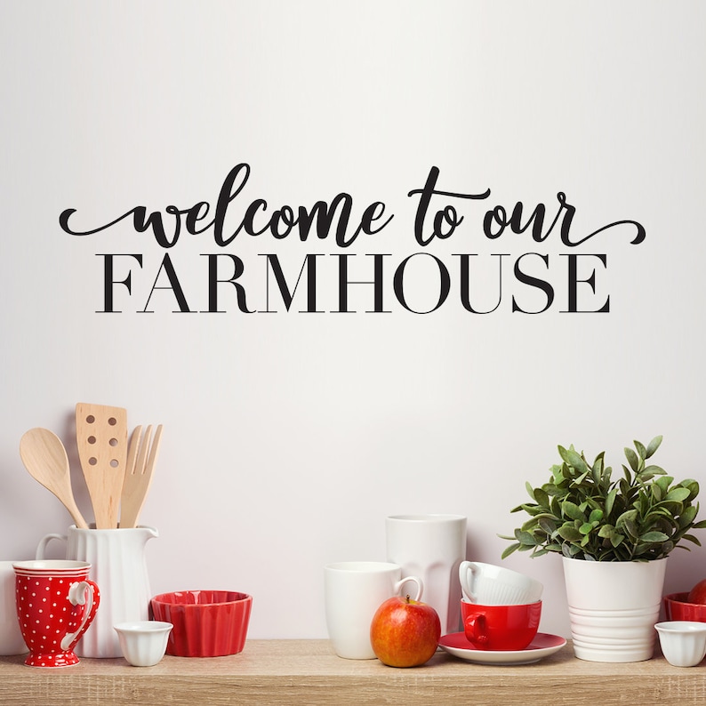 Welcome to Our Farmhouse Decal Farmhouse Decor Kitchen - Etsy
