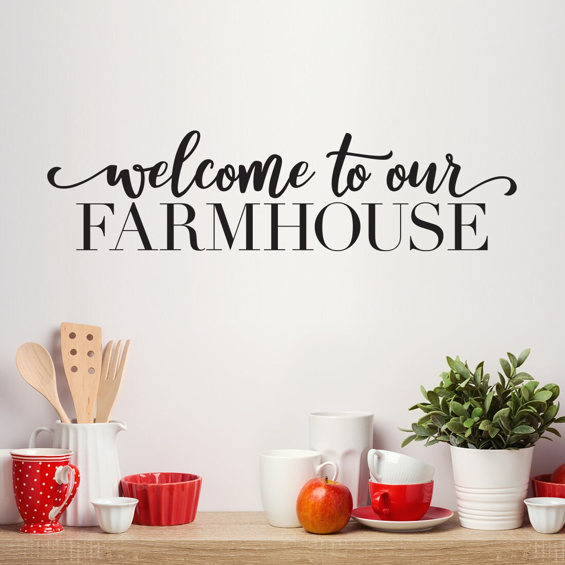 Welcome to our Farmhouse Decal Farmhouse Decor Kitchen | Etsy