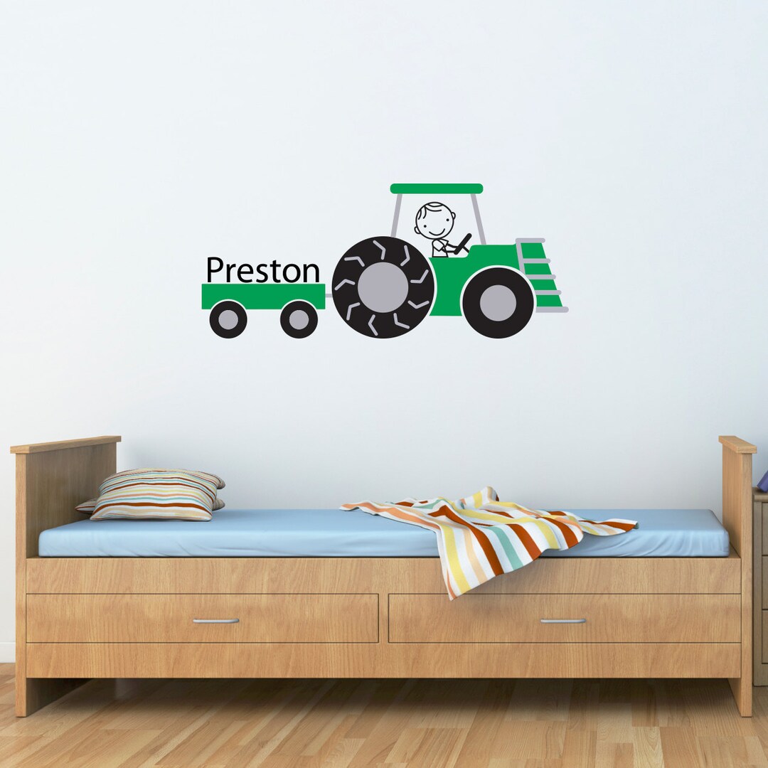 Tractor Wall Decal - Personalized Name Farm Decal - Farmer Decor ...