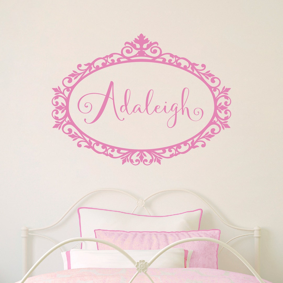 Personalized Girl Name Decal | Ornate Frame Design | Personalized Vinyl ...