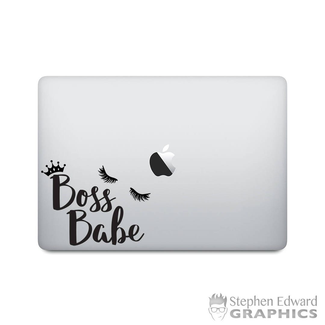 Boss Babe Laptop Decal Girl Boss Macbook Sticker Crown and - Etsy