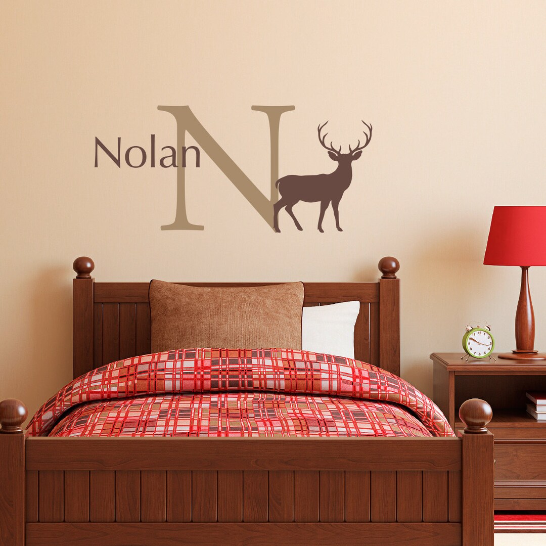 Buck Wall Decal Set | Personalized Wall Decor | Hunter Gift - Etsy