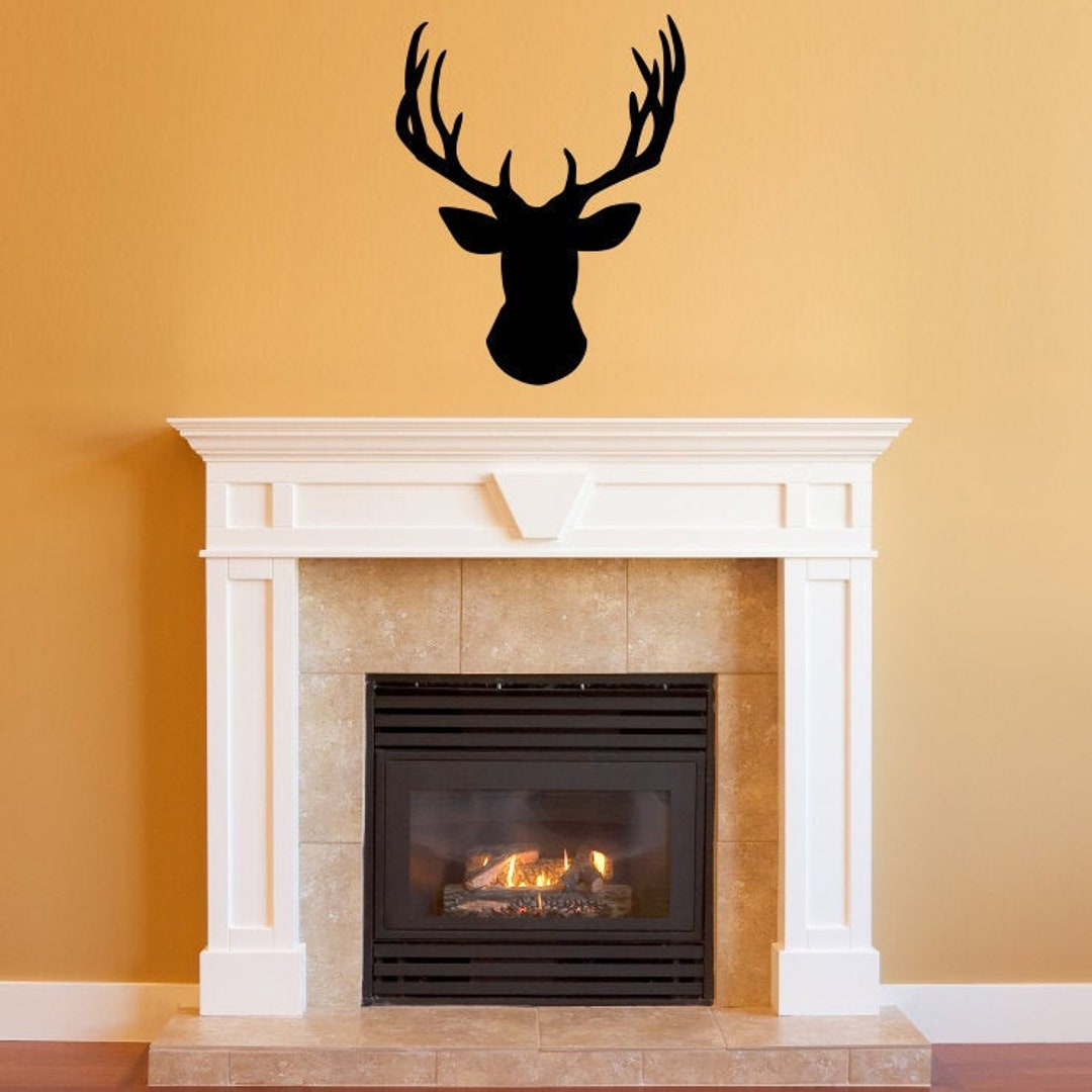 Buck Wall Decal | Man Cave Wall Art | Deer Head Vinyl | Hunter Decor - Etsy