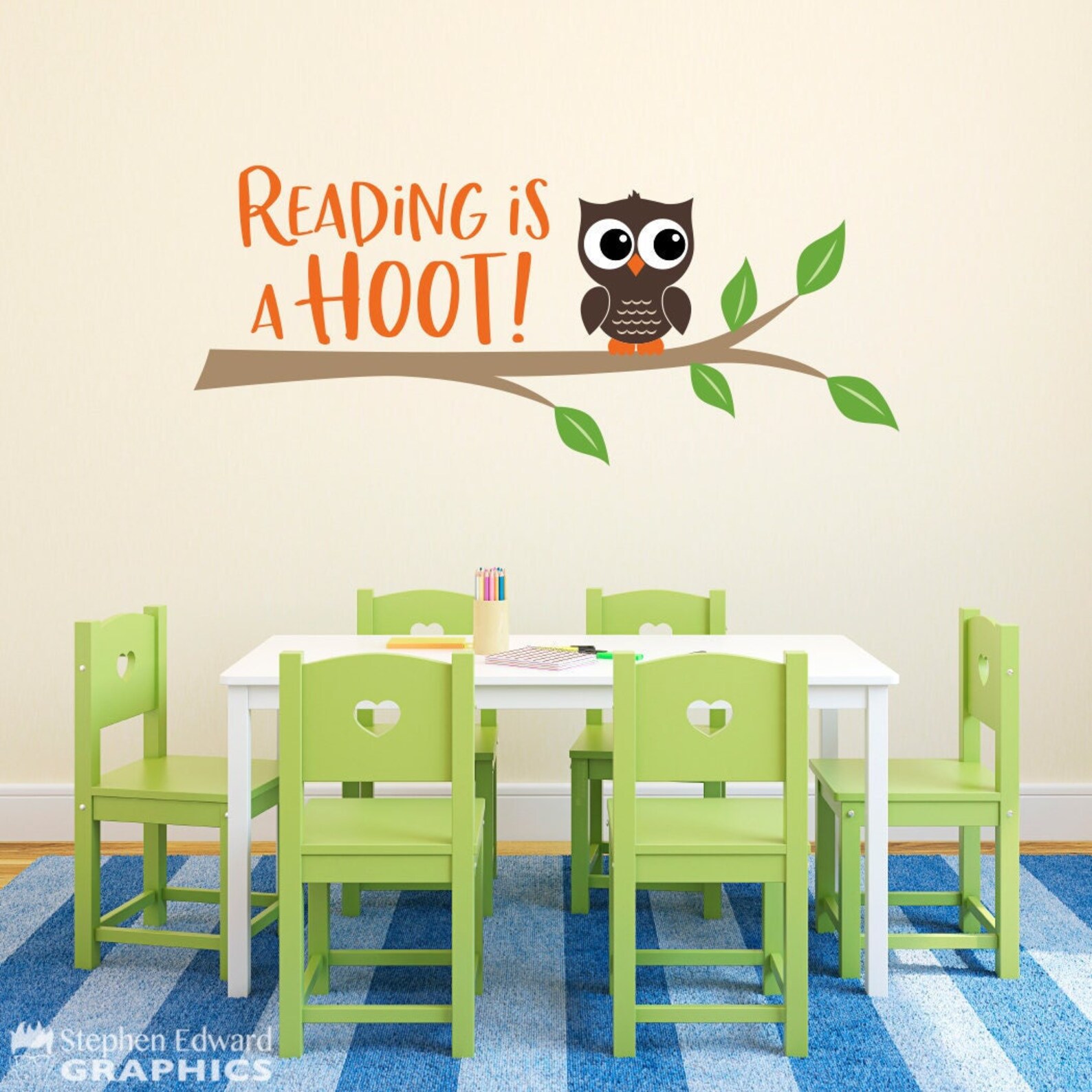 Reading is a Hoot Decal | Children Wall Art Vinyl | Teacher or Library ...