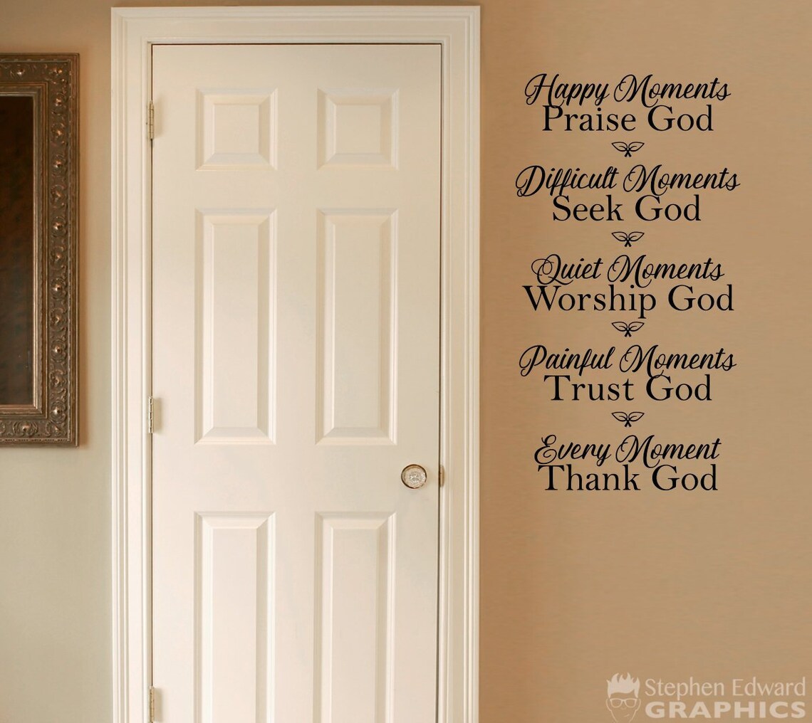 Happy Moments Praise God Wall Decal | Christian Decor Vinyl | Quote ...