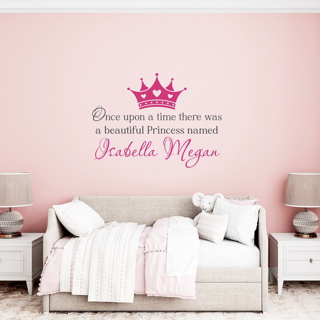 Personalized Princess Crown Wall Decal | Custom Name Nursery Decor - Etsy