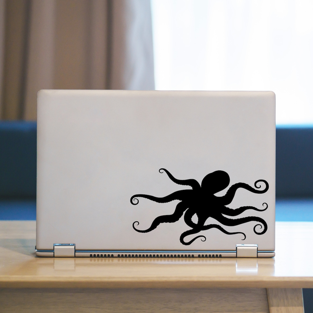 Octopus Laptop Decal | Tech Accessory | Sea Creature Sticker - Etsy