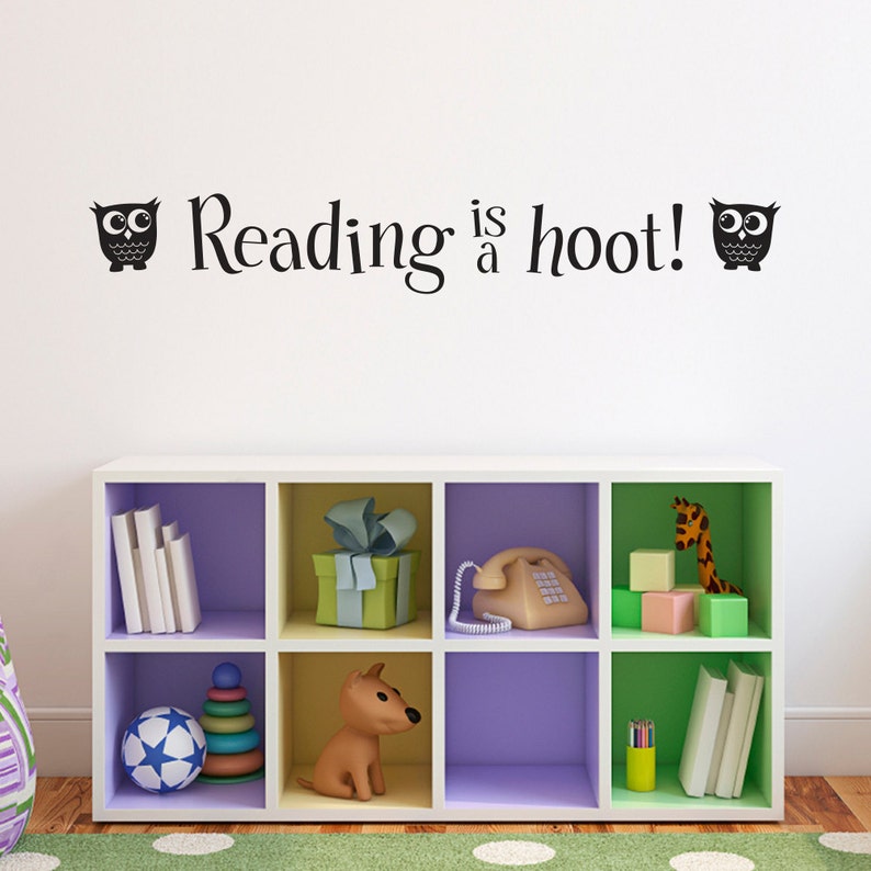 Reading Wall Decal Reading is a Hoot Decal Library Decal | Etsy