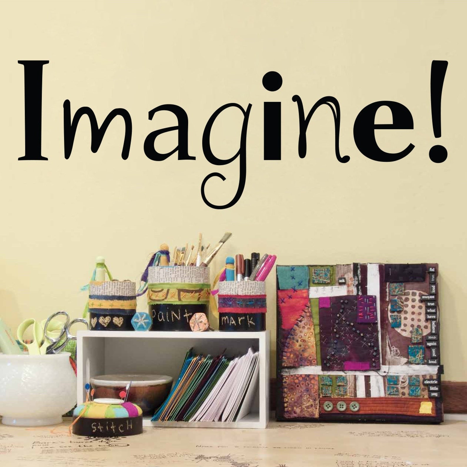 Imagine Wall Decal Craft Room Vinyl Art Studio Decor - Etsy