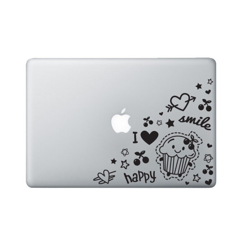 Doodles Laptop Decal Cupcake Macbook Sticker Heart Laptop - Etsy