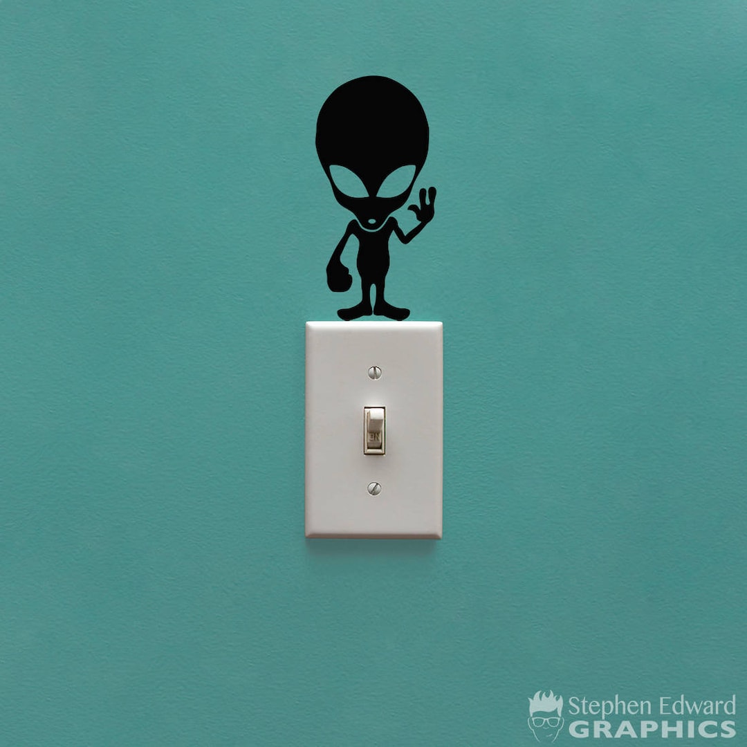 Alien Light Switch Decal | Lightswitch UFO Decal | Fun Sci-fi Home ...
