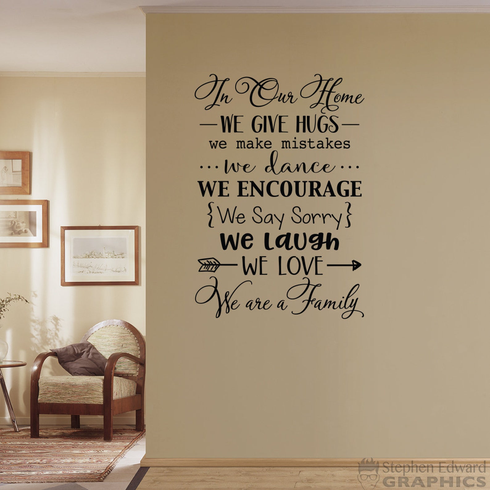 In Our Home Wall Decal We Are a Family We Give Hugs We - Etsy